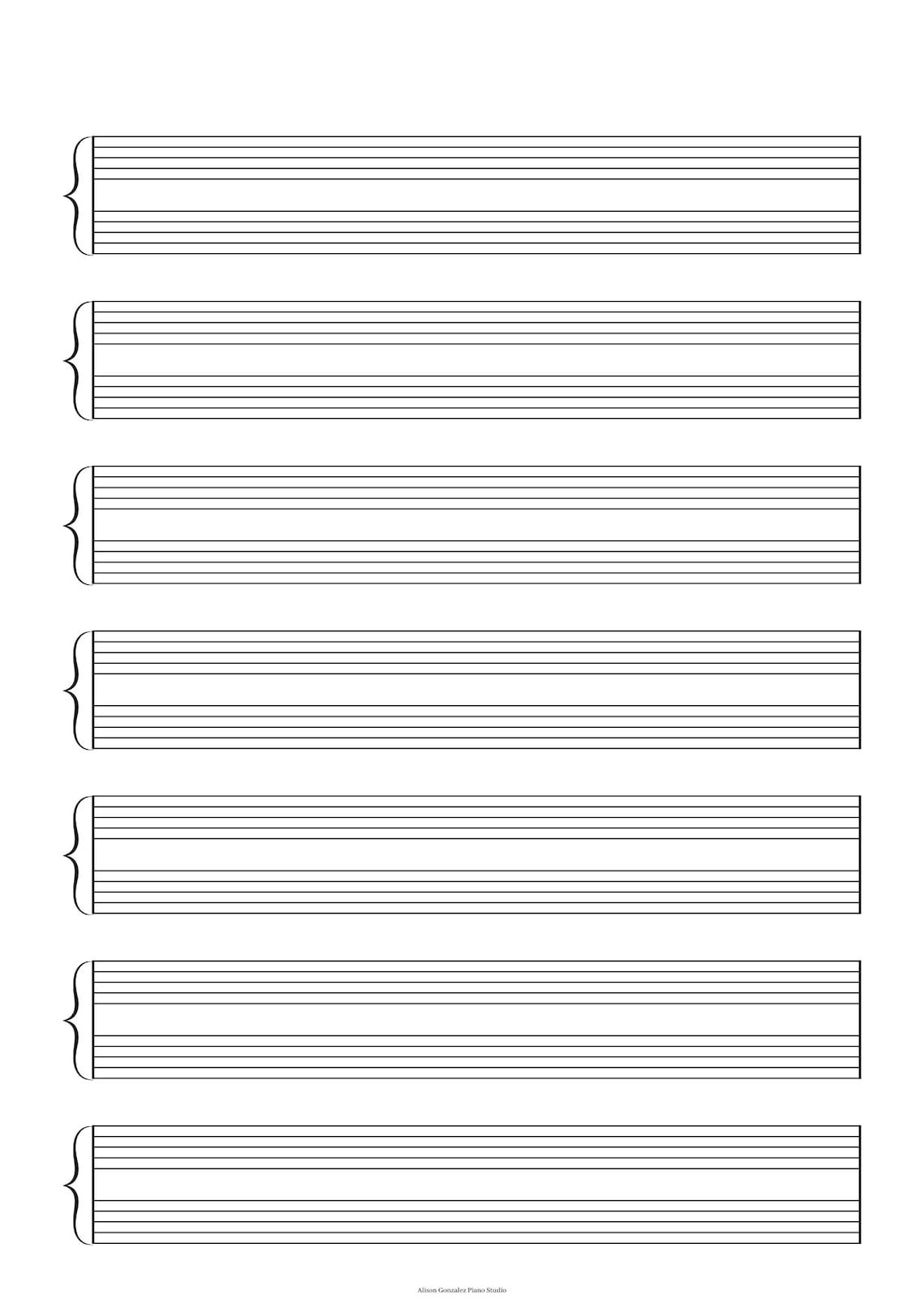 Blank Sheet Music: Printable Staff Paper (digital Download) - Etsy