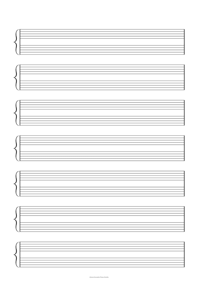 Blank Sheet Music: Printable Staff Paper (digital Download) - Etsy