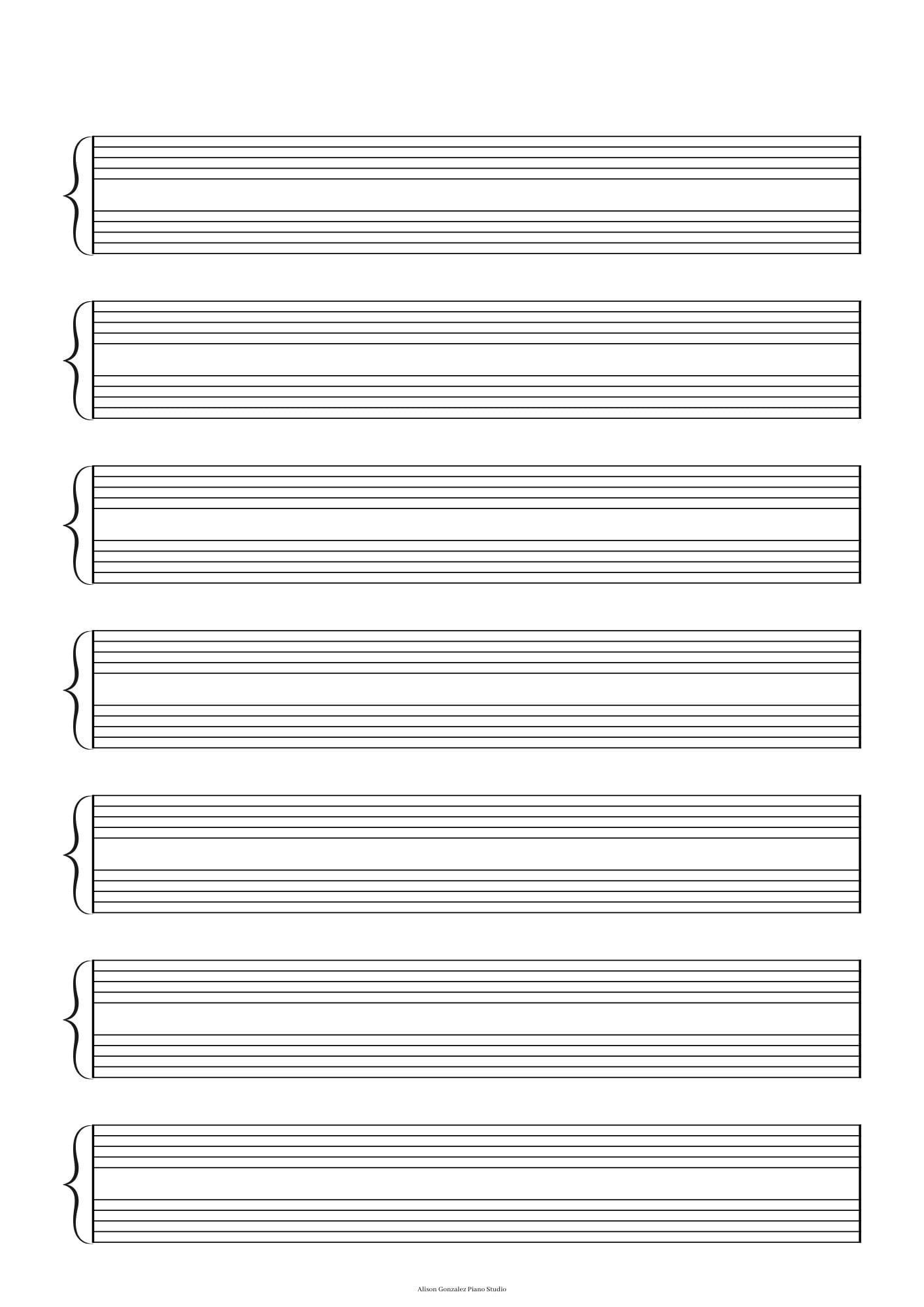 Blank Sheet Music: Printable Staff Paper (digital Download) - Etsy