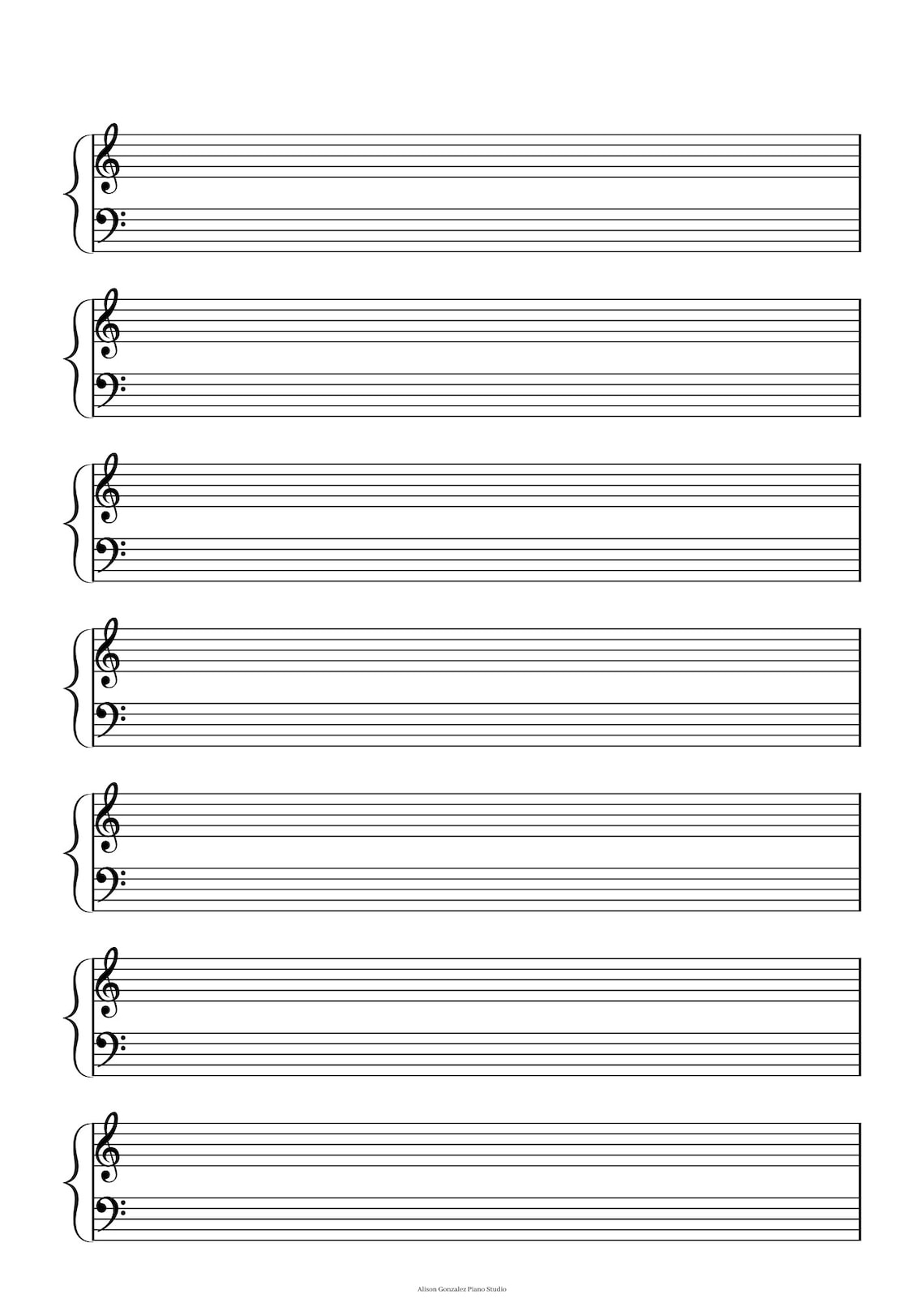 Blank Sheet Music: Printable Staff Paper (digital Download) - Etsy