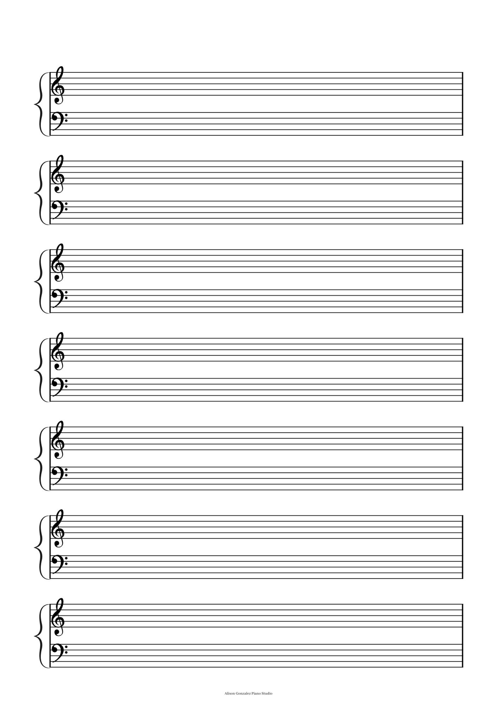 Blank Sheet Music: Printable Staff Paper (digital Download) - Etsy