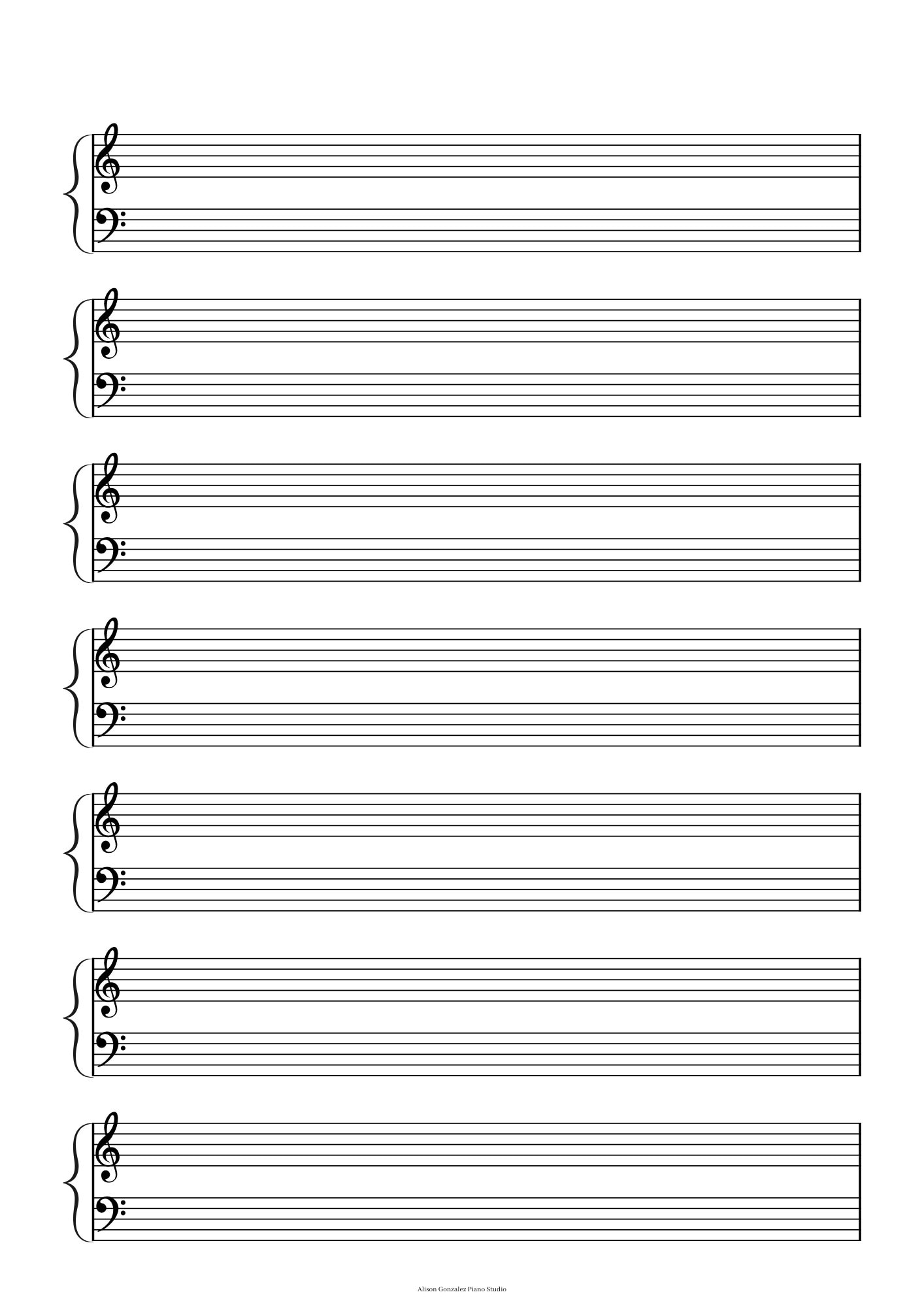 Blank SHEET MUSIC Writing Music, Digital Download Printable Music ...
