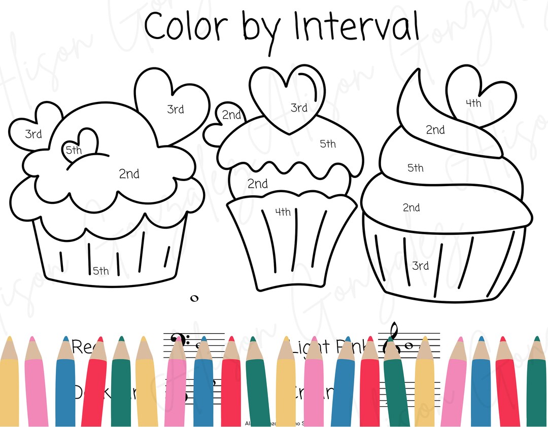 VALENTINE Piano Theory Coloring Page | Music Color by Interval | Fun ...