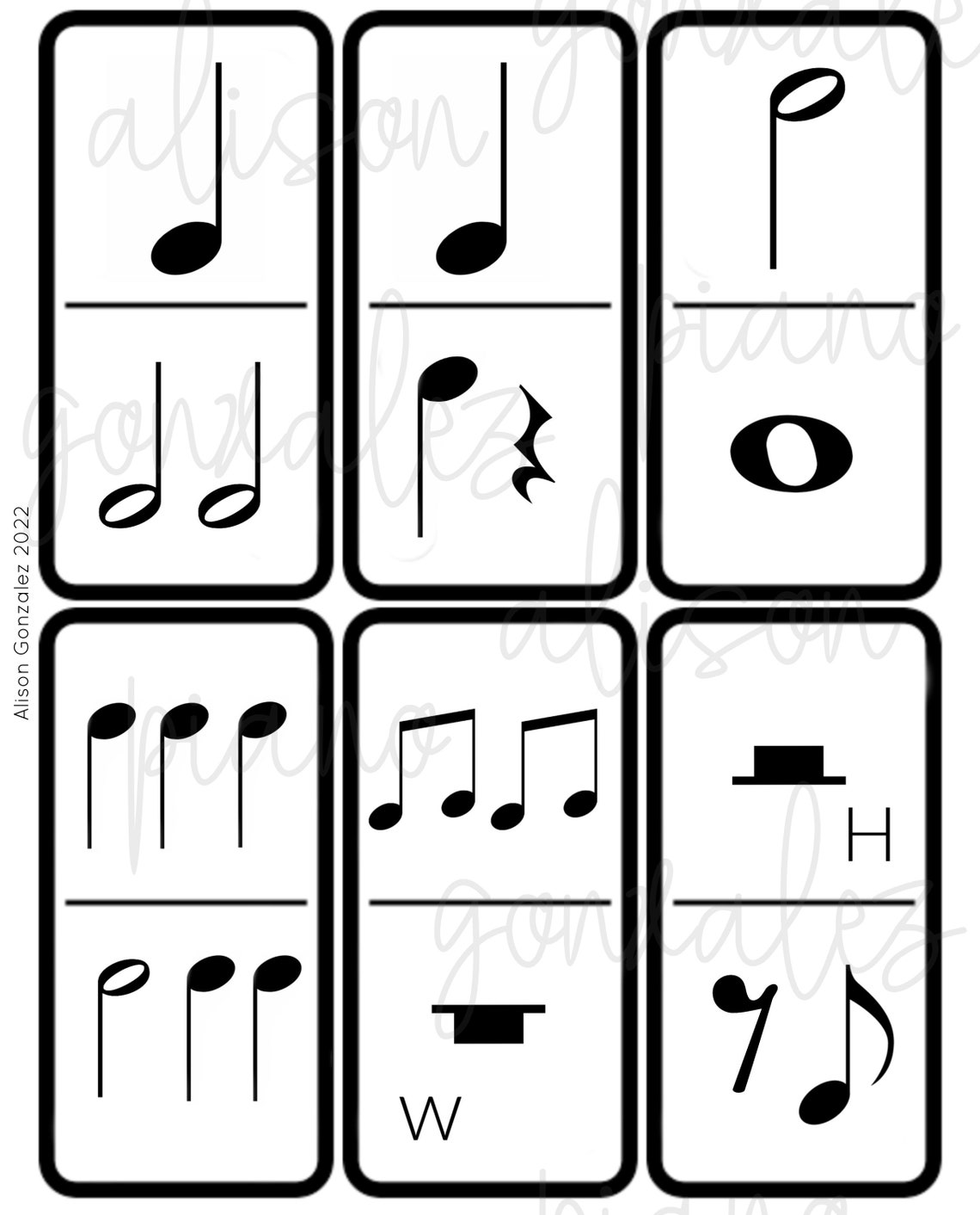 Rhythm Dominoes Descarga DIGITAL Combina dominó para practicar ritmos ...