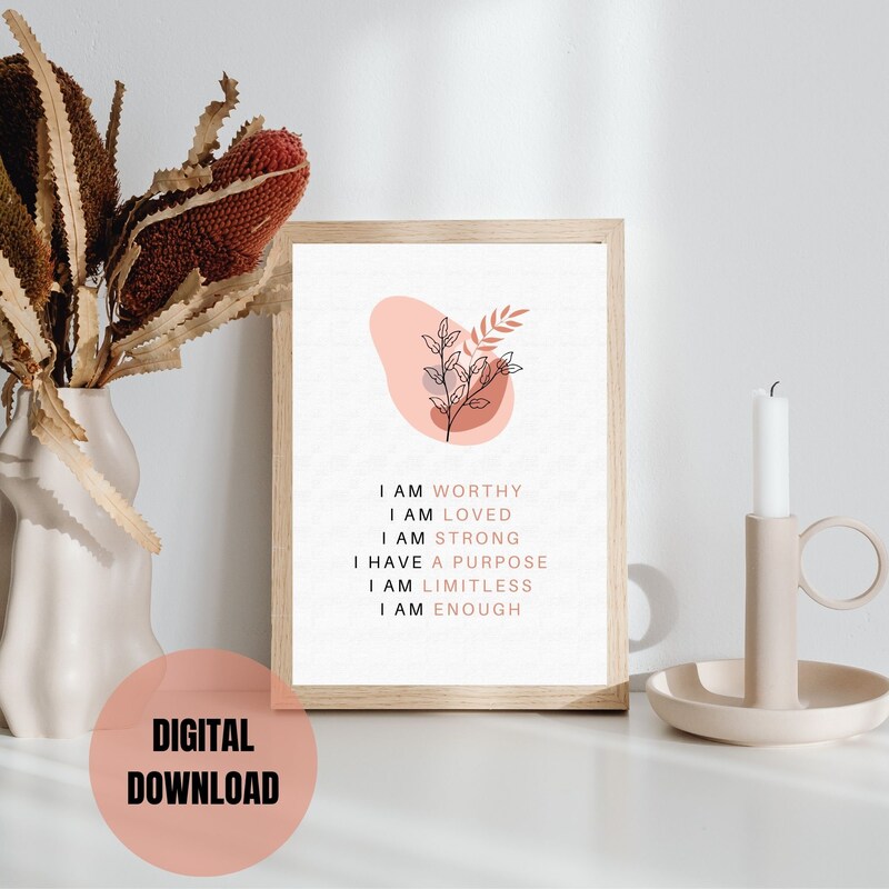 I Am Worthy Print - Etsy