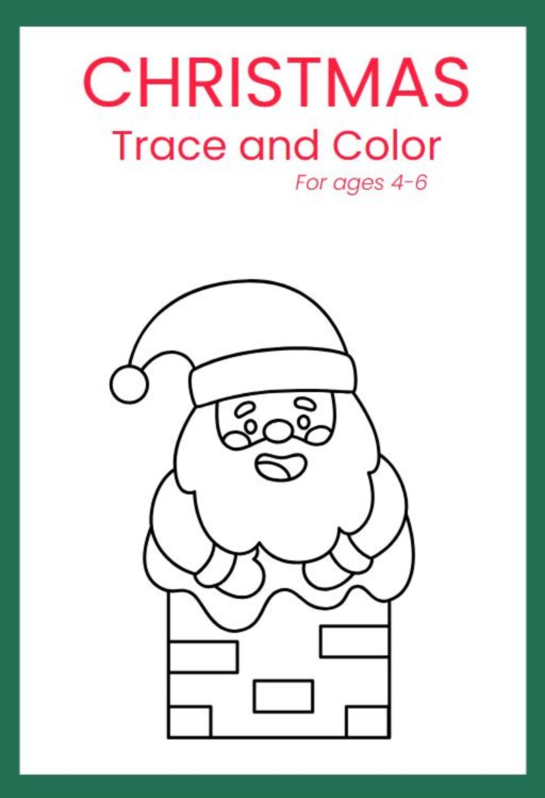 Green Fun Christmas Tracing & Coloring Book | Holiday Printable for ...