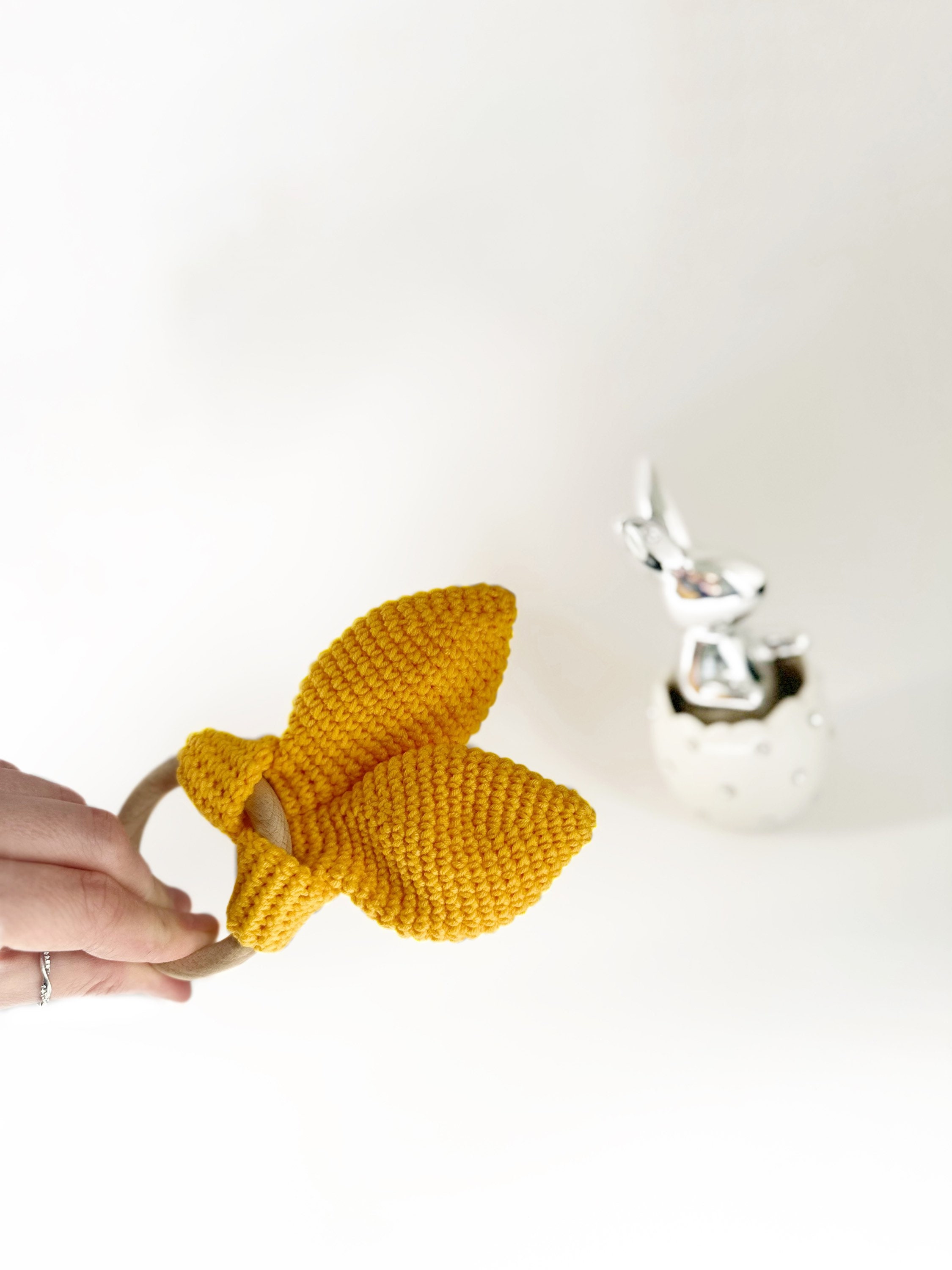 CROCHET PATTERN Baby Teether, Crochet Bunny Ear Teether, Crochet Bunny ...