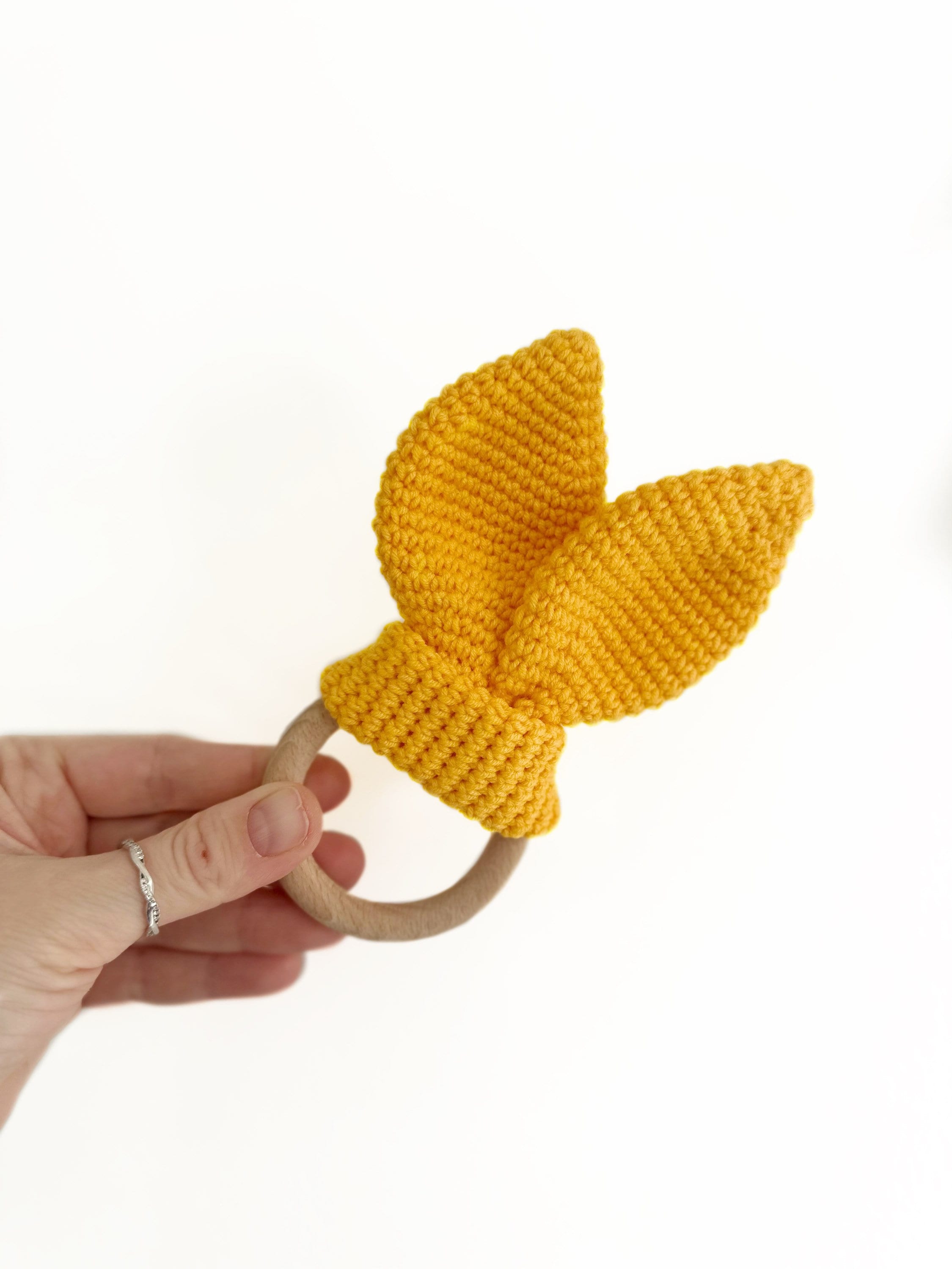 CROCHET PATTERN Baby Teether, Crochet Bunny Ear Teether, Crochet Bunny ...