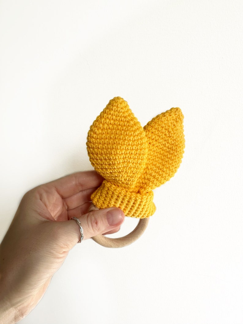 CROCHET PATTERN Baby Teether, Crochet Bunny Ear Teether, Crochet Bunny ...