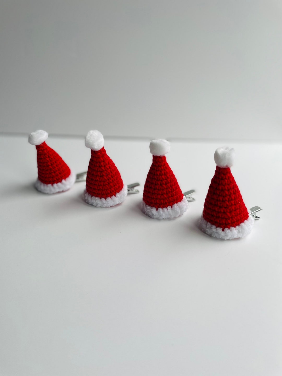 Christmas Hat Clip Handmade Santa Hat Hair Clips Mini Hat - Etsy