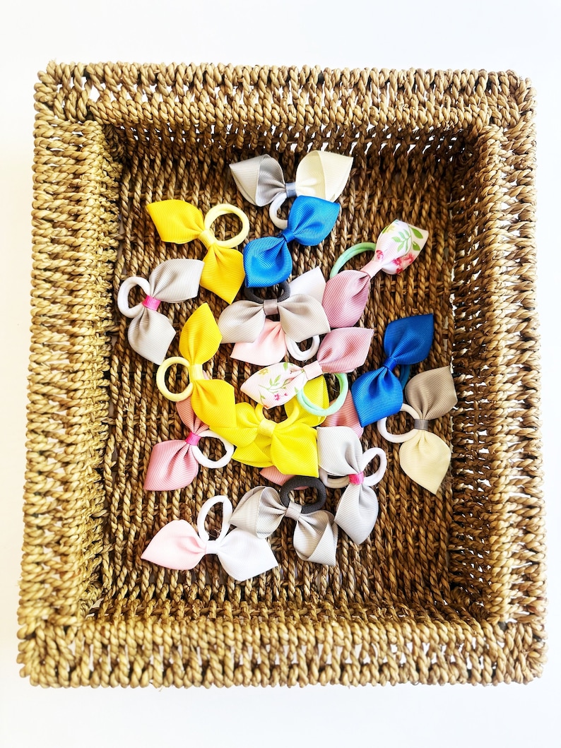 Bow Mini Hair Ties, Hair Bow Elastic, Mini Hair Bands, Tiny Hair Bands ...