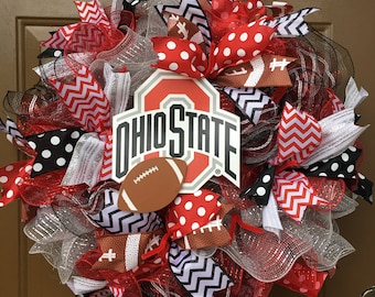 The Ohio State University Block O Wreath All Scarlet red - Etsy