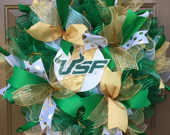USF University of South Florida Usf Wreath for Door Usf - Etsy
