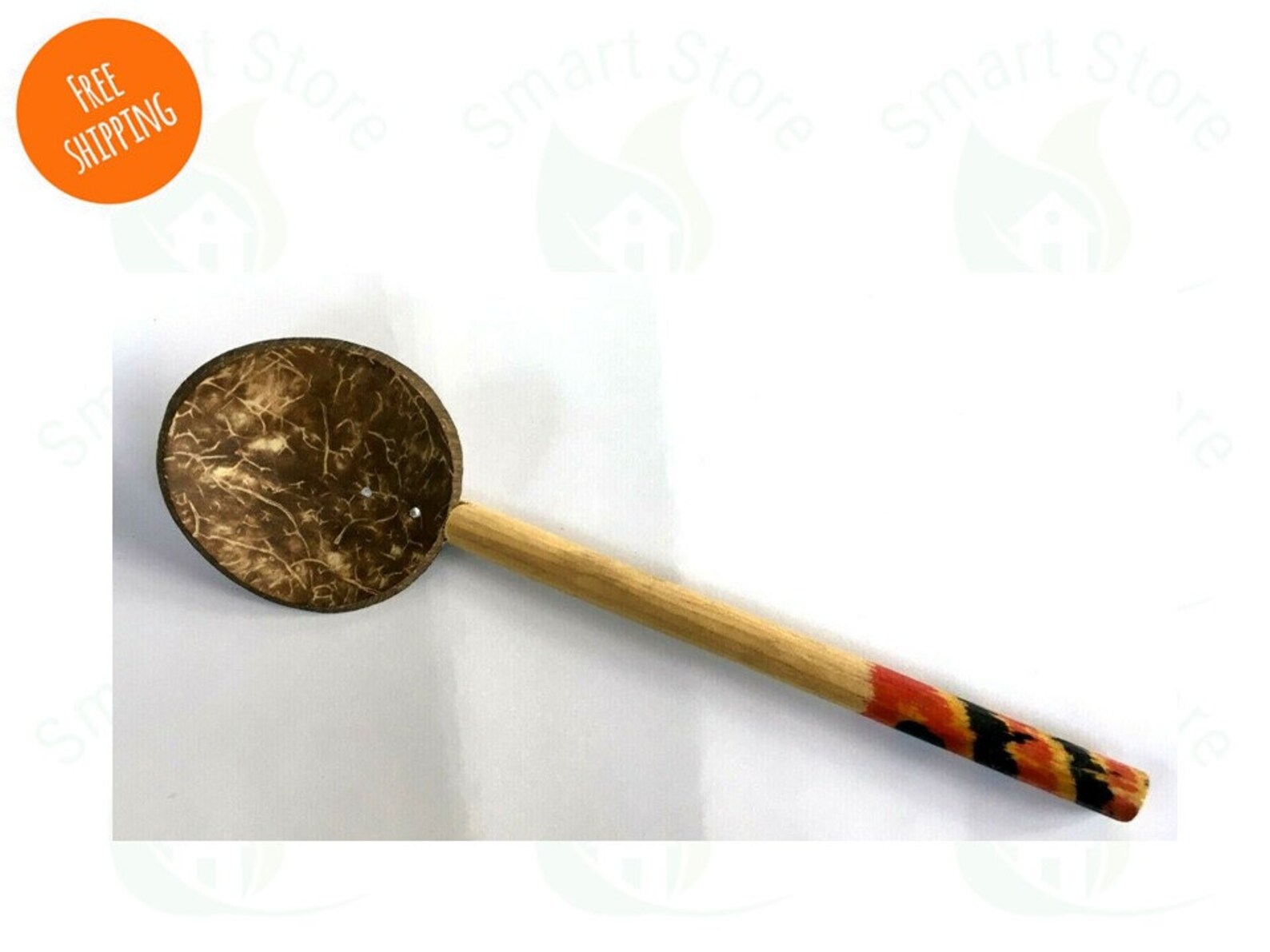 Coconut Shell Spoon Natural Kitchen Tools Equipment 6 Pieces Handmade ...