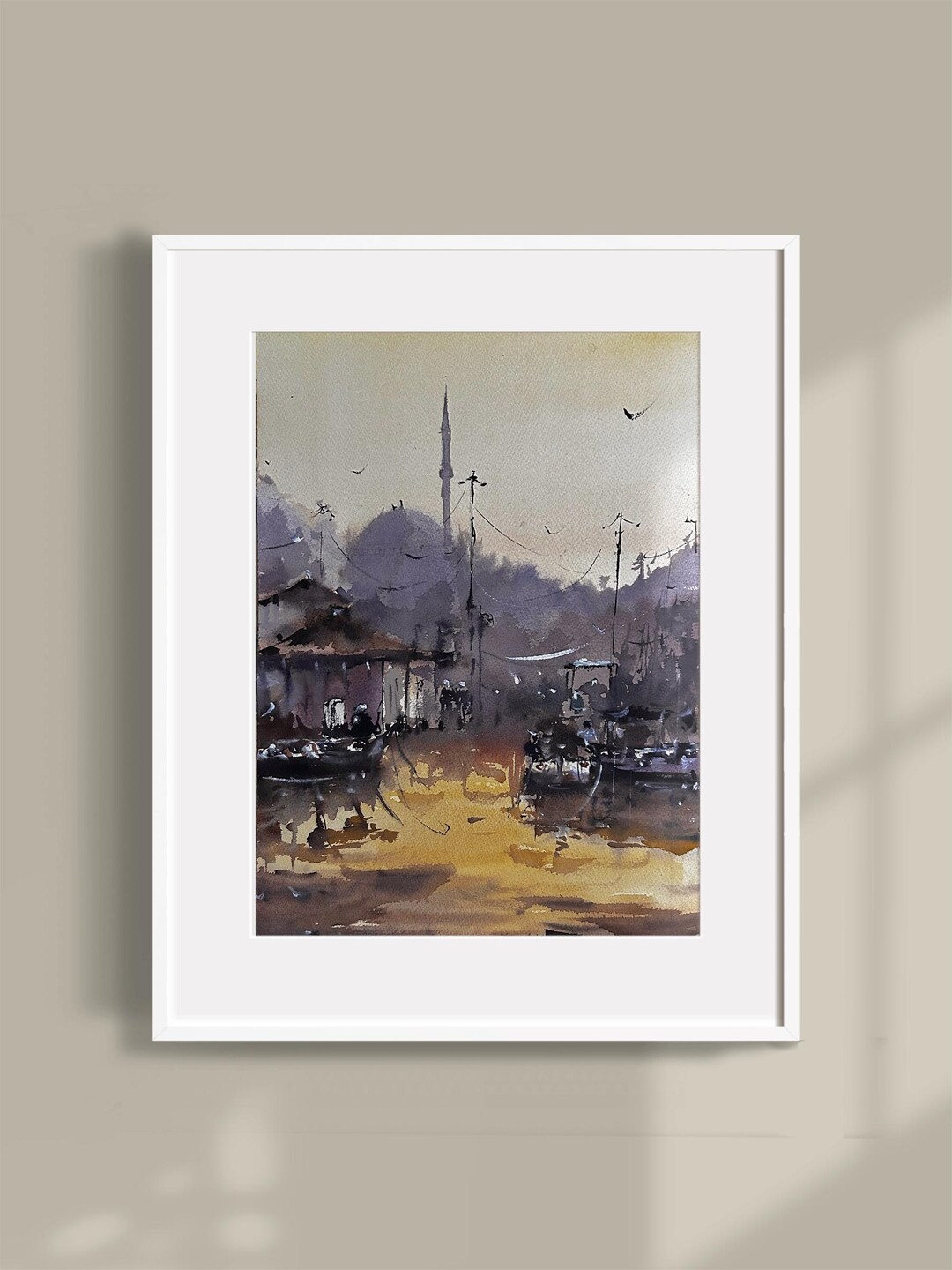 Original Watercolor Painting, Istanbul Watercolor Painting, Handmade ...