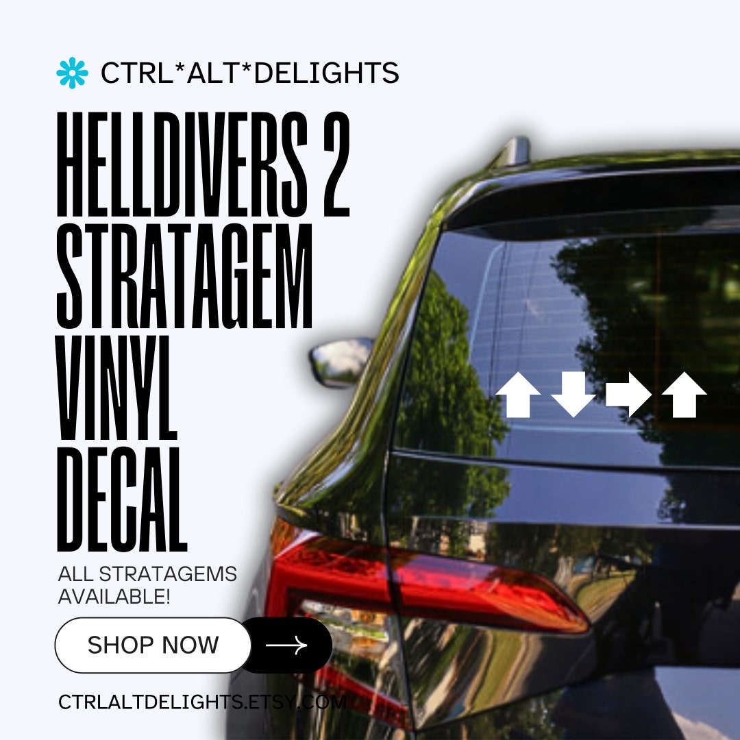 Helldivers 2 Stratagem Car Decal – Tactical Gaming Vinyl Sticker for ...