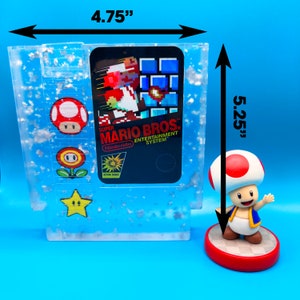 Handmade Retro Mario Bros NES Cartridge Resin Art With Iconic Power-ups ...