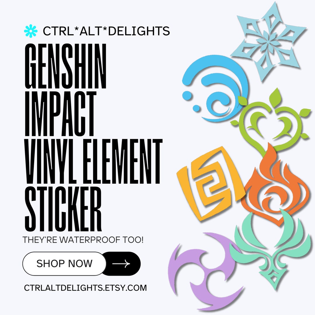Genshin Impact Element Sticker Gamer Gifts Gaming Stickers Genshin ...