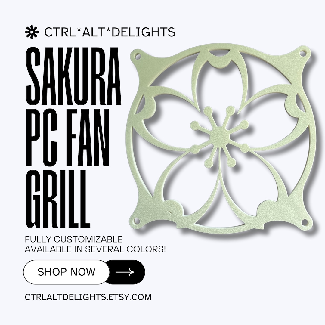 Whimsical Sakura Fan Grill for Computer Case Cherry Blossom-inspired PC ...