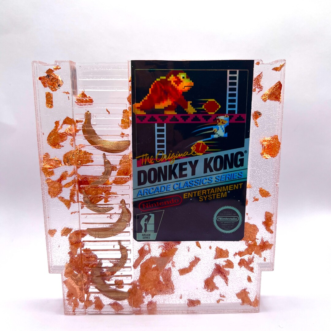 Handmade Donkey Kong NES Cartridge Art: Gold Bananas & Copper Leaf - Etsy