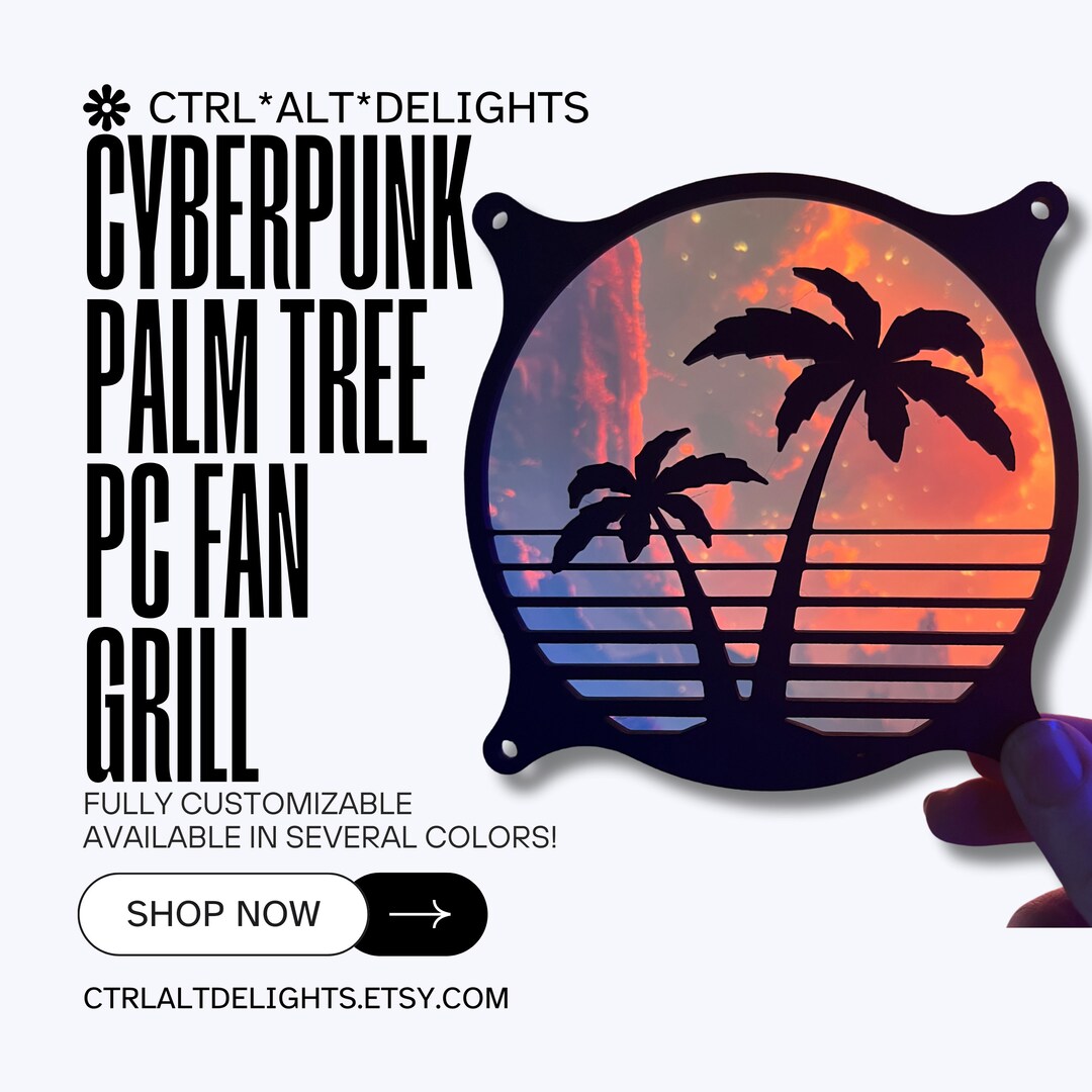 Tropical Palm Tree PC Fan Cover Decorative Gaming Computer Fan Grill ...