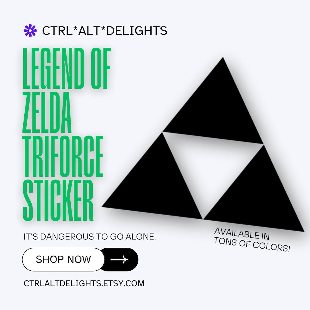 Zelda Triforce Sticker Nintendo Vinyl Sticker Vinyl Window Car Gamer ...