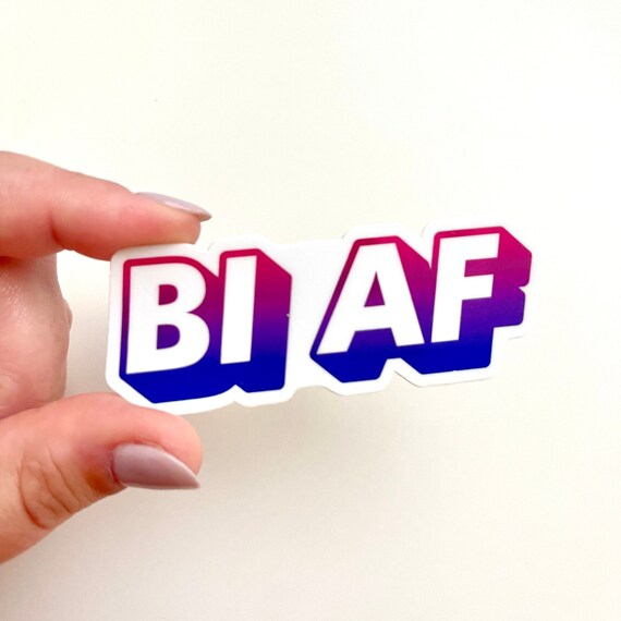 Bi AF Vinyl Sticker LGBTQIA Bi Pride Small Gift Water Bottle | Etsy