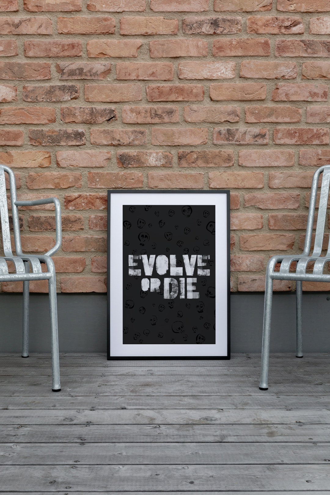 Evolve or Die - Morbid Motivational Typographic Poster, Wall Decor ...