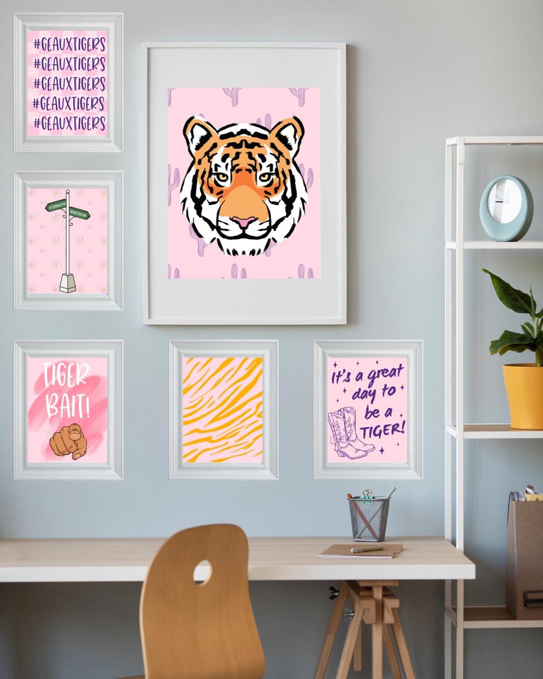 Pink LSU - Dorm Room Wall Art - 6 Piece Digital Print (UNFRAMED) - Etsy