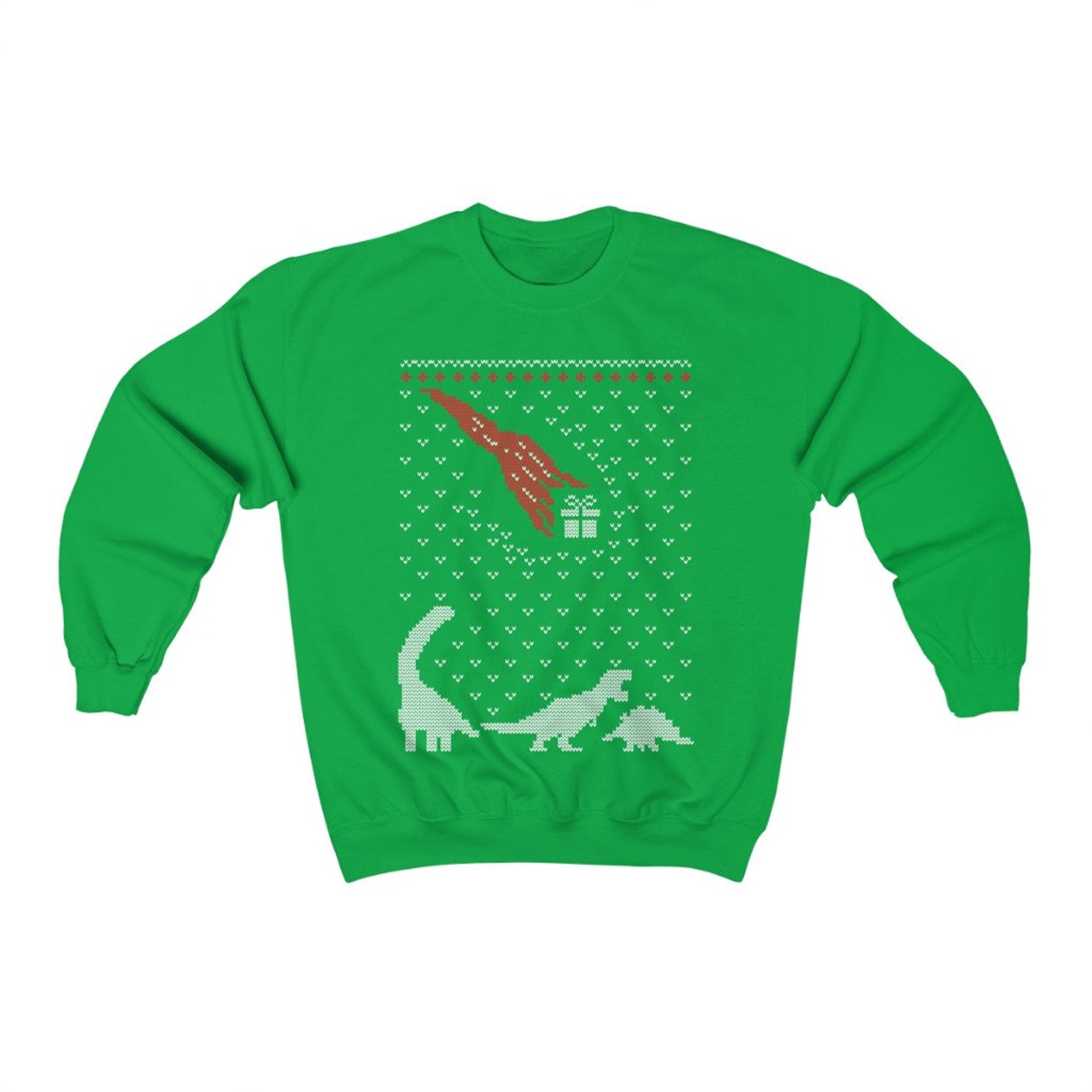 Dinosaur Meteor Extinction Christmas Sweater | Funny Holiday Party ...