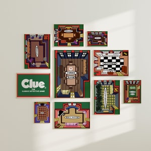 Clue Board Game Art Prints: Vintage Inspired Game Room Decor (PDF File ...
