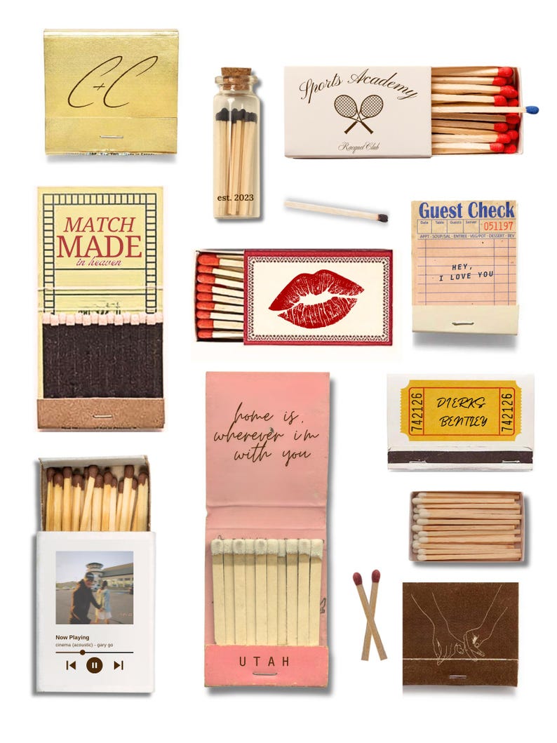 Custom Matchbook Print, Anniversary Gift, Personalized Digital ...