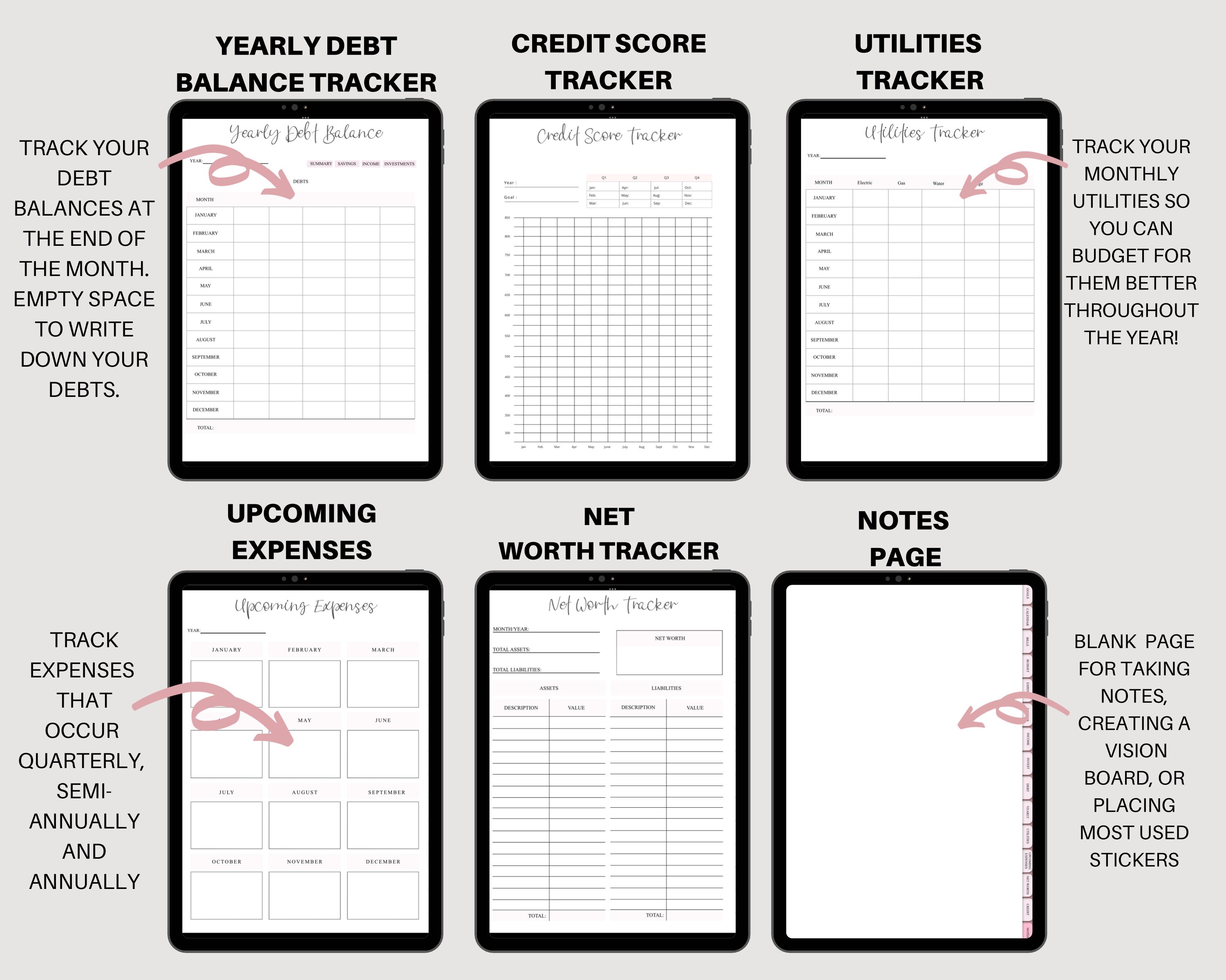 Digital Budget & Credit Planner - Etsy
