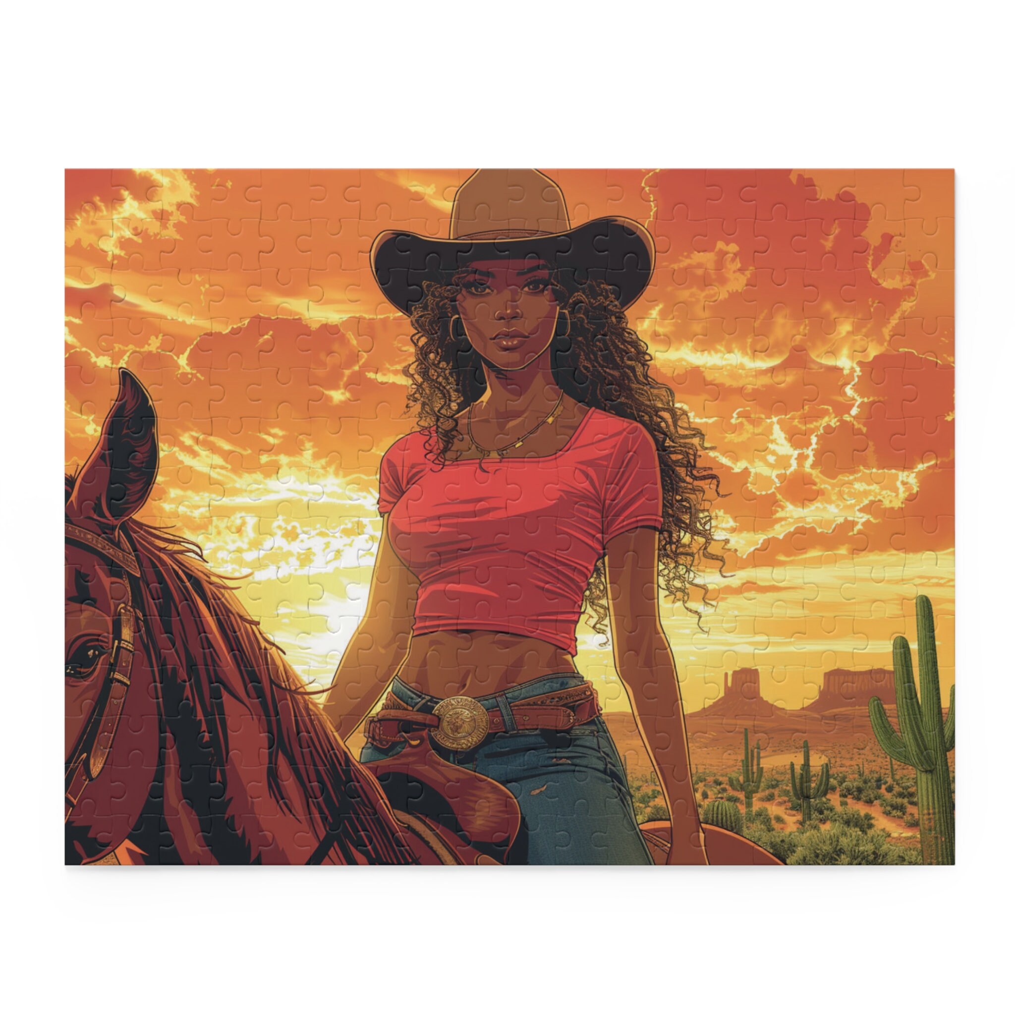 Black Rodeo Cowgirl Western Attire Puzzles, African American Puzzles ...