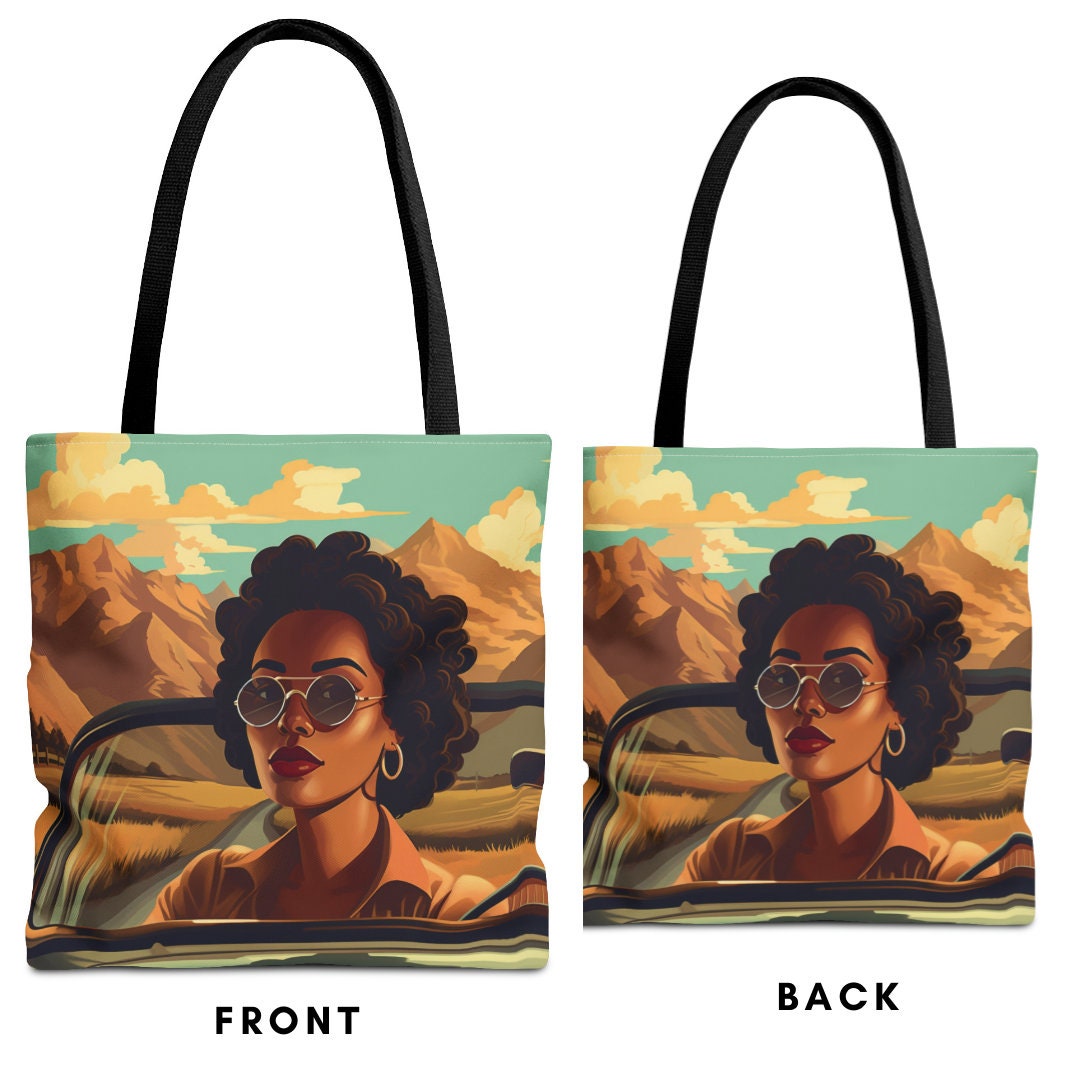 Retro 70s Black Woman Tote Bag | Melanic Magic Design - Etsy