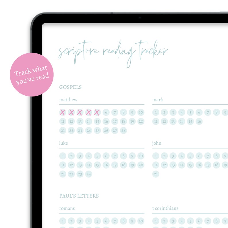 Scripture Planner Bible Reading Tracker Faith Habit Tracker Journal ...