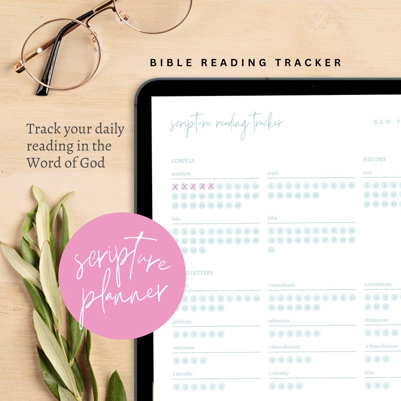 Scripture Planner | Bible Reading Tracker | Faith Habit Tracker ...