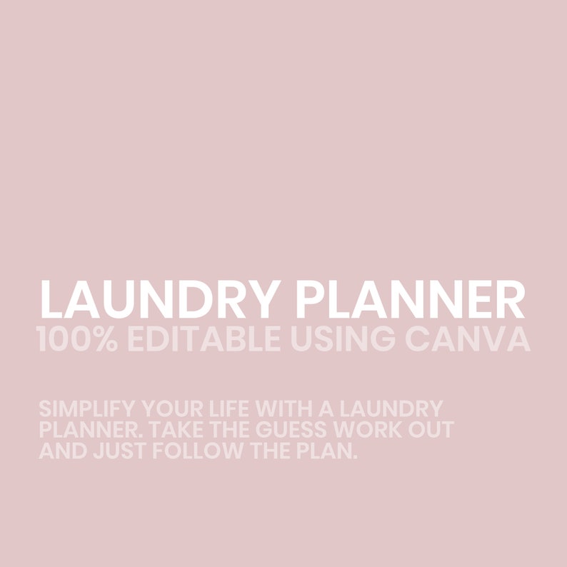 Printable Laundry Planner | Laundry Schedule | Minimalist Washing Day ...