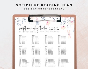 Chronological Bible Reading Plan - Scripture Tracker | 52 Week Plan | 1 ...
