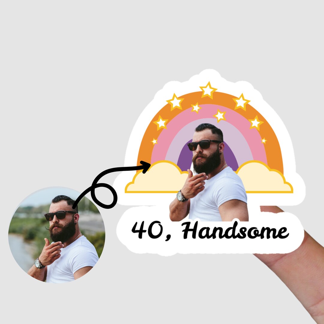 Face Stickers - Photo Stickers, Rainbow Background, Handsome Birthday ...