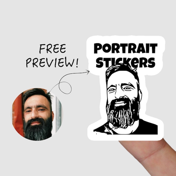 Face Stickers Portrait Stickers Turn Your Photo Into - Etsy
