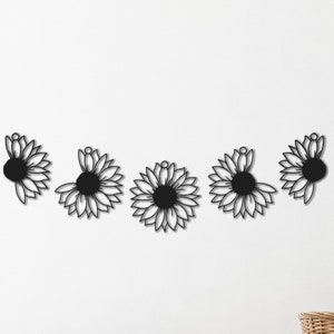 5 Pieces Daisy Metal Wall Decor Flower Wall Artboho Wall - Etsy
