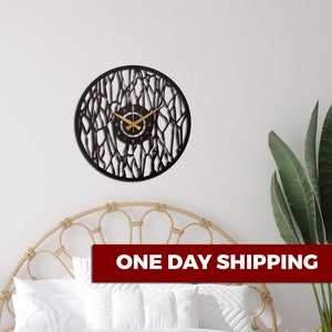 Black Crack Large Metal Wall Clock Unique Wall Clock Clocks - Etsy