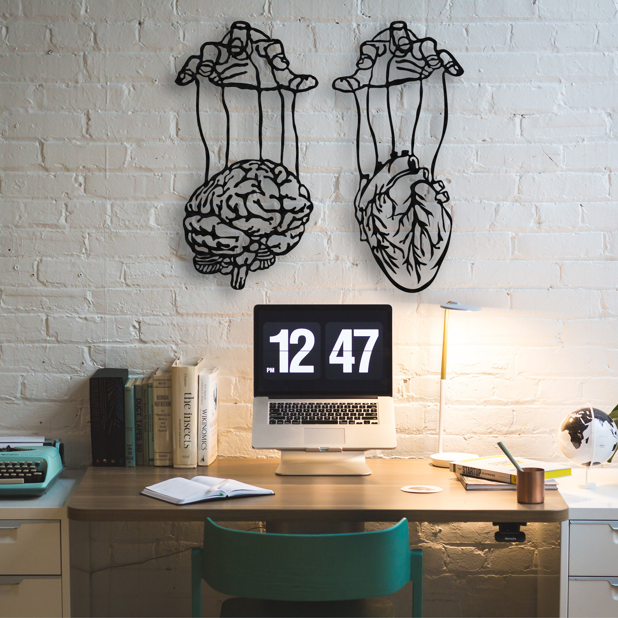 Heart and Brain Metal Wall Decor Set of 2 Metal Wall Art | Etsy