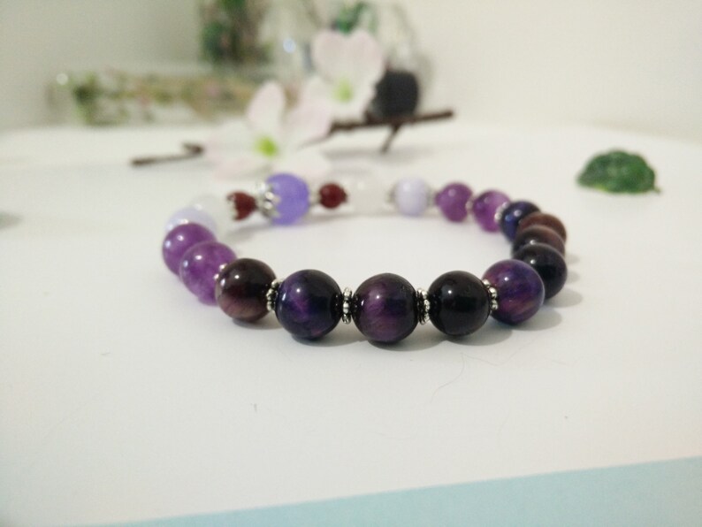 Genshin Impact Inspired Raiden Shogun Baal Bracelet 8mm 10mm Stone and ...