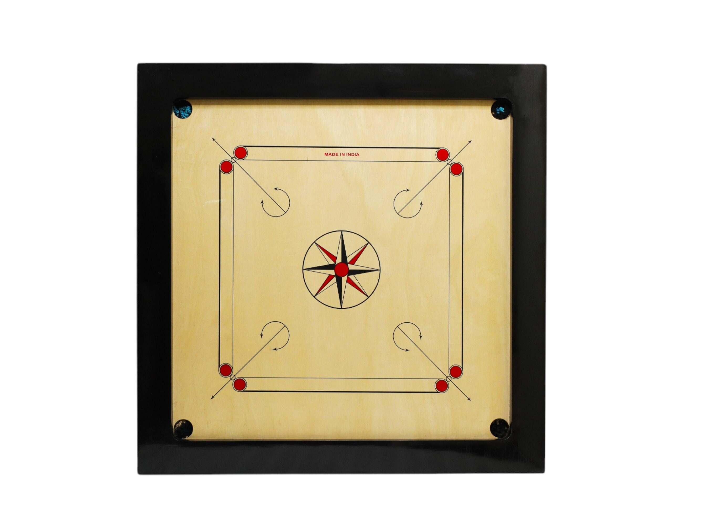Personalized Full Size Carrom Board glossy Black Polish, Waterproof, Full Size, Heavy Build ...