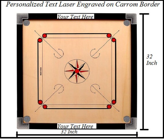 Games & Puzzles Custom Text WITH COVER Laser Engraved Carrom ...
