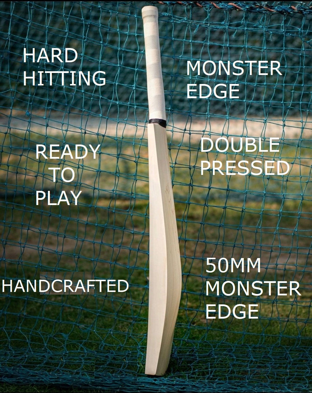 50MM Monster Edge Cricket Bat , Double Pressed, Punch Ping, Ready to ...