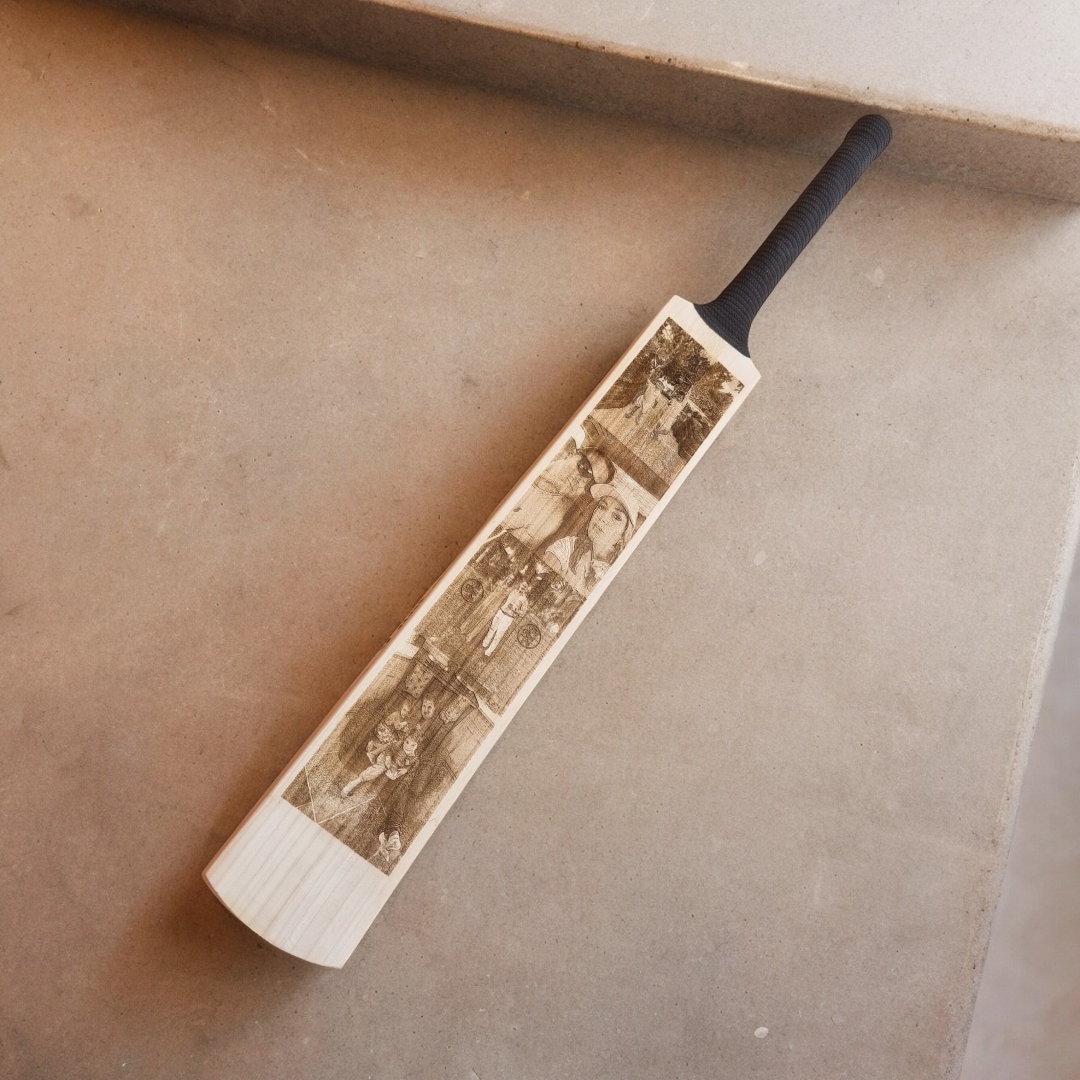 Couple Photo Engraved Cricket Bat, Name and Signature Cricket Bat ...