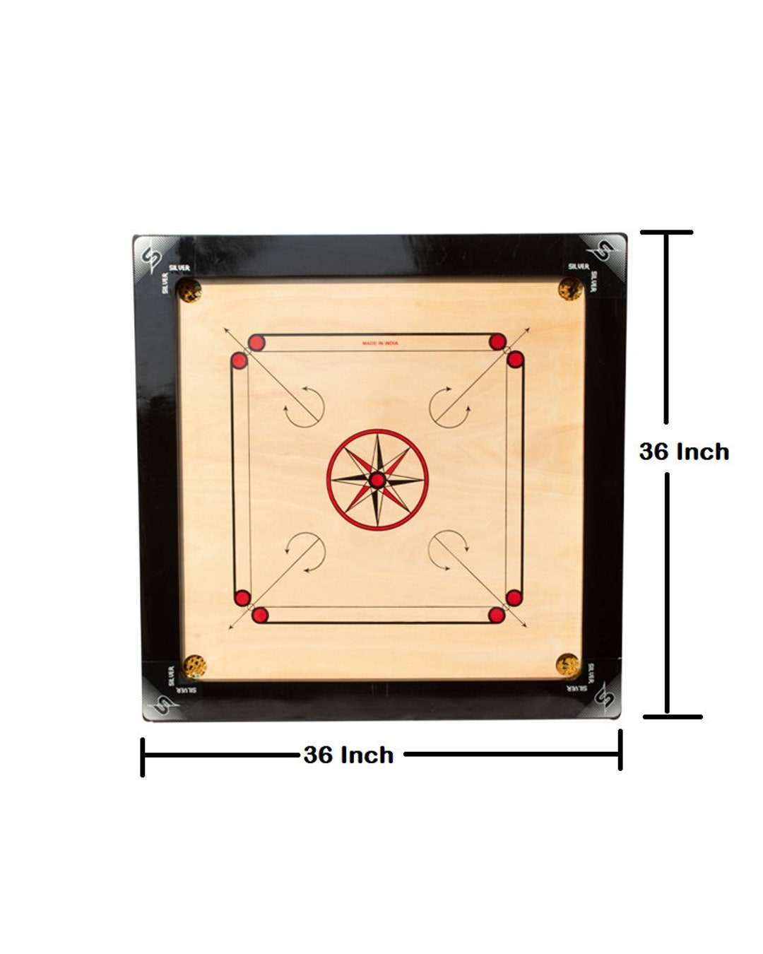 Professional Carrom Board (classic Black Border) - Full Size, Round ...